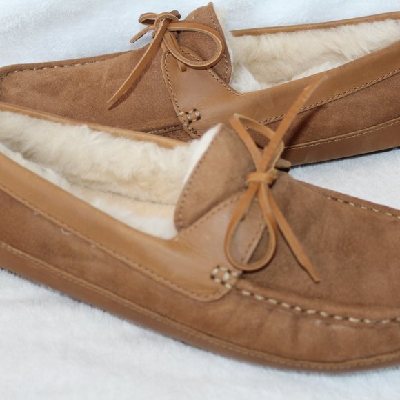 UGG | Shoes | New Ugg Byron Leather Shearling Chestnut Slippers | Poshmark